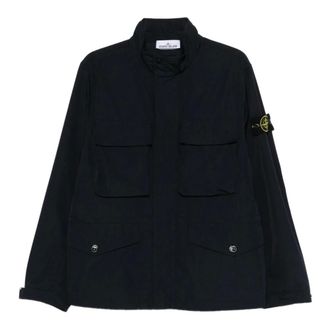 Stone Island Homme, Vestes, Bleu, Taille: XL Giacca-camicia
