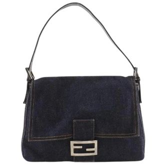 Fendi Pre-owned Mamma Baguette Denim Umh&auml;ngetasche - - Pre-owned - Damen - Blau - ONE SIZE