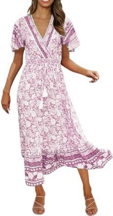 Generic Robes boh&egrave;me 2026 pour femmes, rose, XXL