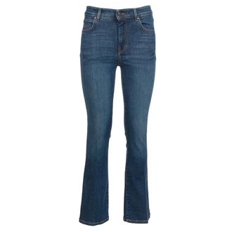Max Mara Slim Flare Denim Jeans mit Schmetterlingslogo - - Jeans - Damen - Blau - XS