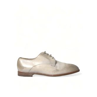 Dolce & Gabbana Homme, Chaussures, Beige, Taille: 43 1/2 EU Chaussures Derby en Cuir Blanc