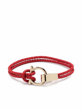 Ferragamo bracelet en cuir tress&eacute; - Rouge