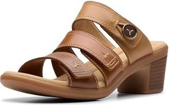 Clarks Sandales &agrave; talons Emily 2 Adella pour femme, Cuir marron, 7 Narrow