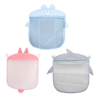 Garneck 3 St&uuml;ck Wandmontierte Cartoon Spielzeugnetze aus Robustem Material Multifunktionale Aufbewahrungstaschen f&uuml;r Badespielzeug Atmungsaktiv und Platzspare