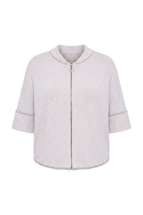 Ulla Popken Strickjacke Jacquard-Strickjacke oversized Rei&szlig;verschluss