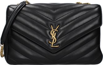 Saint Laurent Femmes Sac Bandouli&egrave;re Loulou Cuir Noir