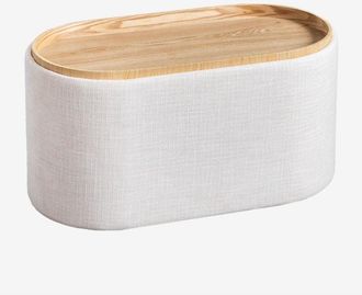 Sklum Sklum - Berkeleni gepolsterter ovaler Couchtisch mit Tablett und Stauraum