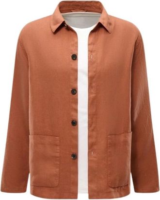 04651/ Homme, Vestes, Orange, Taille: M Linen Jacket