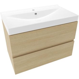 Puma Naturel Verona 80x50x45,5 cm meuble de salle de bain mural, sans lavabo, bois clair (VERONA80SDBU)