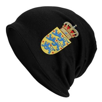 Generic Homme Femme Bonnets Tricot&eacute; Armoiries du Danemark Bonnet dhiver Chaud Bonnets De Ski Mode Bonnet &Agrave; Revers pour Cyclisme Quotidien Course
