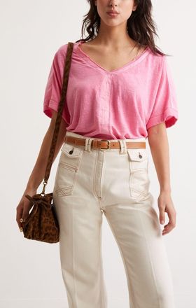 Gerard Darel T-Shirt oversize en lin - AGATHA - Rose vif