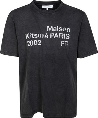 Maison Kitsun&eacute; Homme, Tops, Noir, Taille: XL T Shirt MM Over Parlata
