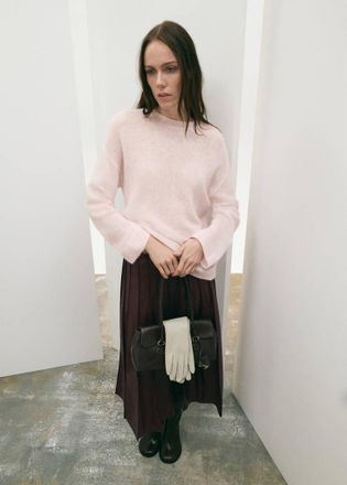 Mango Godet-Rock mit Ledereffekt granatrot - Damen - 32 - MANGO