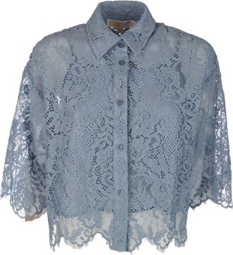 Michael Kors Femme, Blouses et Chemises, Bleu, Taille: 40 FR Lace Shirt