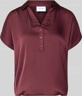 Vila Regular Fit Bluse mit V-Ausschnitt Modell ENNA RAVENNA