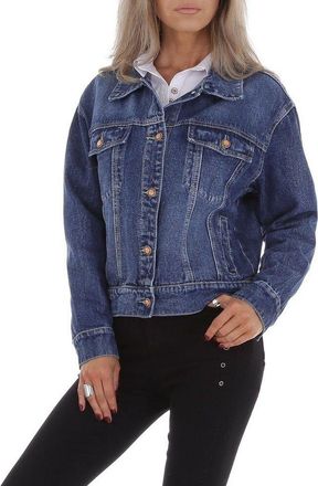 Ital-Design Jeansjacke Damen Freizeit Used-Look Jeansjacke in Blau
