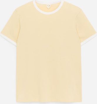 Arket T-Shirt Mit Kontrastfarbenen Einfassungen -Gelb