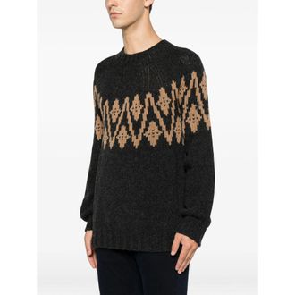 Dondup Geometric Intarsia Knit Sweater - Gray