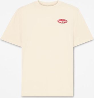Timberland T-Shirt mit Tankstellen-Grafik f&uuml;r Herren in Beige, Herren, Beige, Gr&ouml;&szlig;e