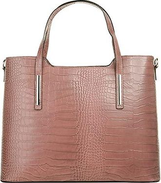 Cluty Sac &agrave; main Cuir & Made In Italy Femme cuir v&eacute;ritable | Fabriqu&eacute; en Italie, compartiment pour smartphone, sac &agrave; bandouli&egrave;re aspect reptile, sac &agrave; bando