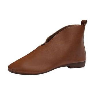 Generic Bottines &agrave; bout pointu pour femme - Semelle souple - Style r&eacute;tro - Col en V - Chaussures d&eacute;t&eacute; &agrave; enfiler - Mocassins &agrave; talon bas - Sandales de marche l