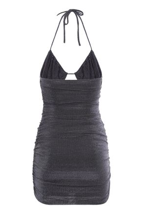 Zeynep Arcay Womens Mini Jersey Dress With Lurex Yarn Blue Viscose