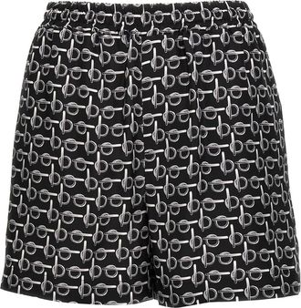 Burberry Femme, Shorts, Noir, Taille: 32 FR Shorts en soie imprim&eacute;e