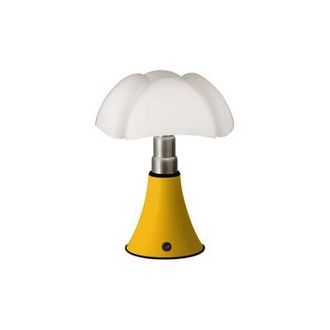 Martinelli Lampe sans fil rechargeable Pipistrello - Jaune - Acier inox brossé - Designer Gae Aulenti