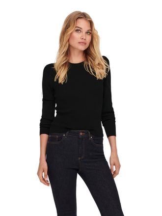 Only Damen Onlsally L/S Puff KNT Noos Pullover, Black 2, M EU