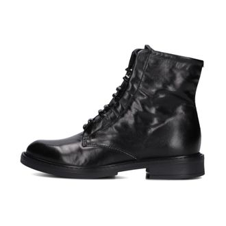 Omoda Schwarze Leder Schn&uuml;rstiefeletten - - Shoes - Damen - Schwarzk - 38 EU
