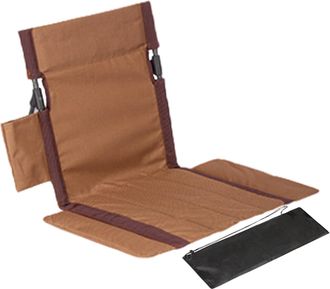 Generico Bodenstuhl | klappbar mit Lendenwirbelst&uuml;tze und Seitentasche - Bodenstuhl mit R&uuml;ckenlehne | f&uuml;r Outdoor Indoor Wandern Picknick Strand Garten Hof Ver