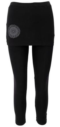 Guru Shop Guru-Boutique, Pantalon de Yoga, Leggings avec Mini Jupe Bio BW Yogi, Noir, Ducoton, Size:XL (44), Shorts et Pantalons 3/4, Leggings