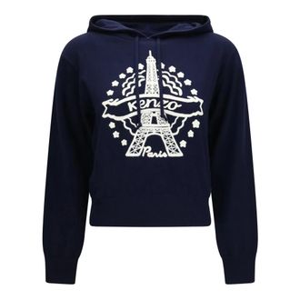Kenzo SweaT-shirt &agrave; capuche motif Tour Eiffel - Homme - Sweatshirts et sweats &agrave; capuche - Bleu - Taille: XS