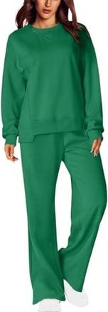 Generic Surv&ecirc;tement de sport pour femme - 2 pi&egrave;ces - Confortable - Sweat et pantalon - Tenue dentra&icirc;nement d&eacute;contract&eacute;e - Manches longues - Avec poches - Comb