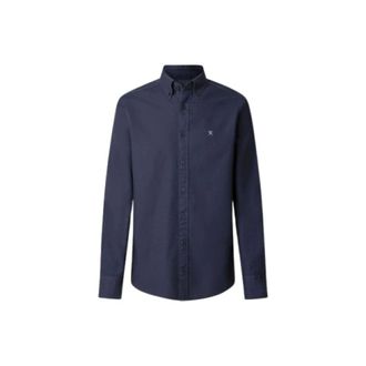 Hackett Chemise Oxford teint&eacute;e en pi&egrave;ce coupe ajust&eacute;e - Homme - Chemises - Bleu - Taille: XL