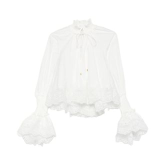 Zimmermann Femme, Blouses et Chemises, Blanc, Taille: 40 FR Alchemy Shirred Blouse