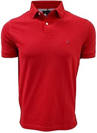 Tommy Hilfiger Tommy Hilfiger - Polo droit extensible pour homme, Rouge pomme, Taille M