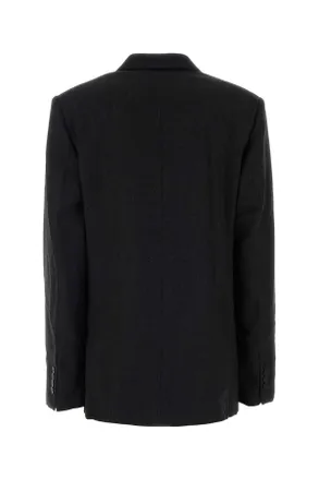 Victoria Beckham Double-Breasted Virgin Wool Blazer - Gray