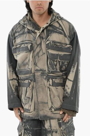 Diesel Utility Jacket J-CADMUS Cotton-Blend with Hood size 46
