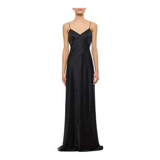 Max Mara Seiden-Slip-Maxikleid - - Dresses - Damen - Schwarzk - S