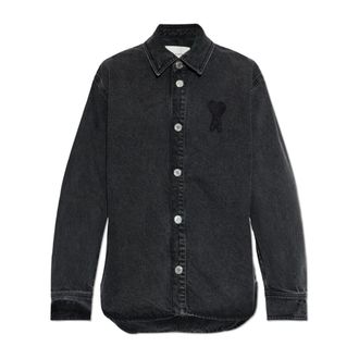 Ami Femme, Blouses et Chemises, Noir, Taille: 38 FR De Coeur Denim Shirt