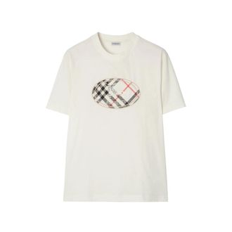 Burberry Check Knight-stamp Cotton T-shirt