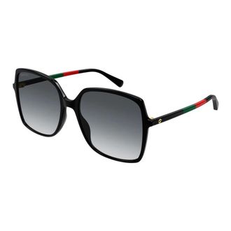 Gucci Stilvolle schwarze Sonnenbrille mit grauen Gl&auml;sern - - Accessories - Damen - Schwarzk - 57 MM
