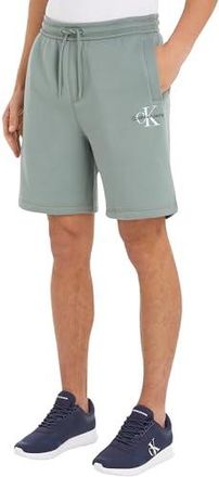 Calvin Klein Jeans Short de Jogging Homme Monologo Short Taille &Eacute;lastique, Gris (Slate Gray), XS