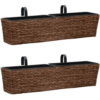 vidaXL Jardini&egrave;res 2 pcs Jacinthe deau Marron