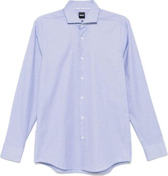 BOSS Hemd mit Mikro-Karo - Blau