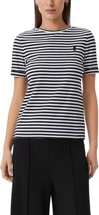 Comma Damen T-Shirt, Schwarz, 42 EU