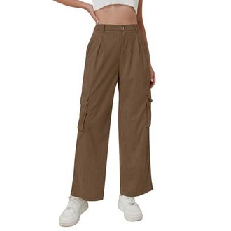 Generic Pantalon cargo dhiver pour femme, pantalon en velours côtelé pour femme, pantalon dentraînement de marche tendance, pantalon à jambe large taille haut