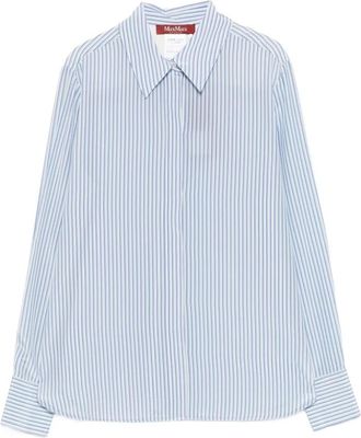 Max Mara Femme, Blouses et Chemises, Bleu, Taille: 38 FR Flirt Striped Shirt