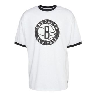 New Era Brooklyn Nets NBA Logo Mesh Tee - - Tops - Herren - Wei&szlig; - XS